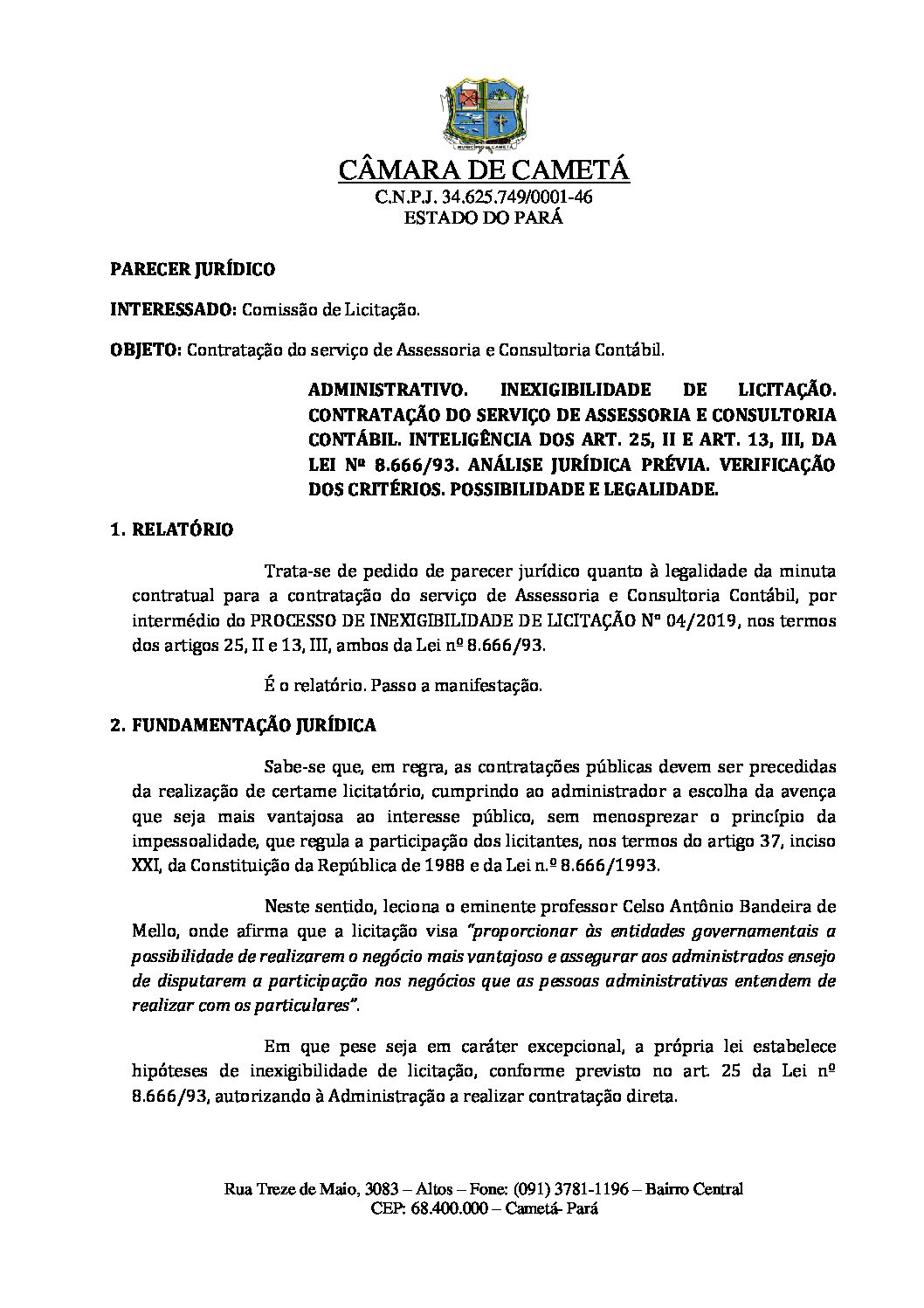 Parecer Juridico O Que é - NAZAEDU